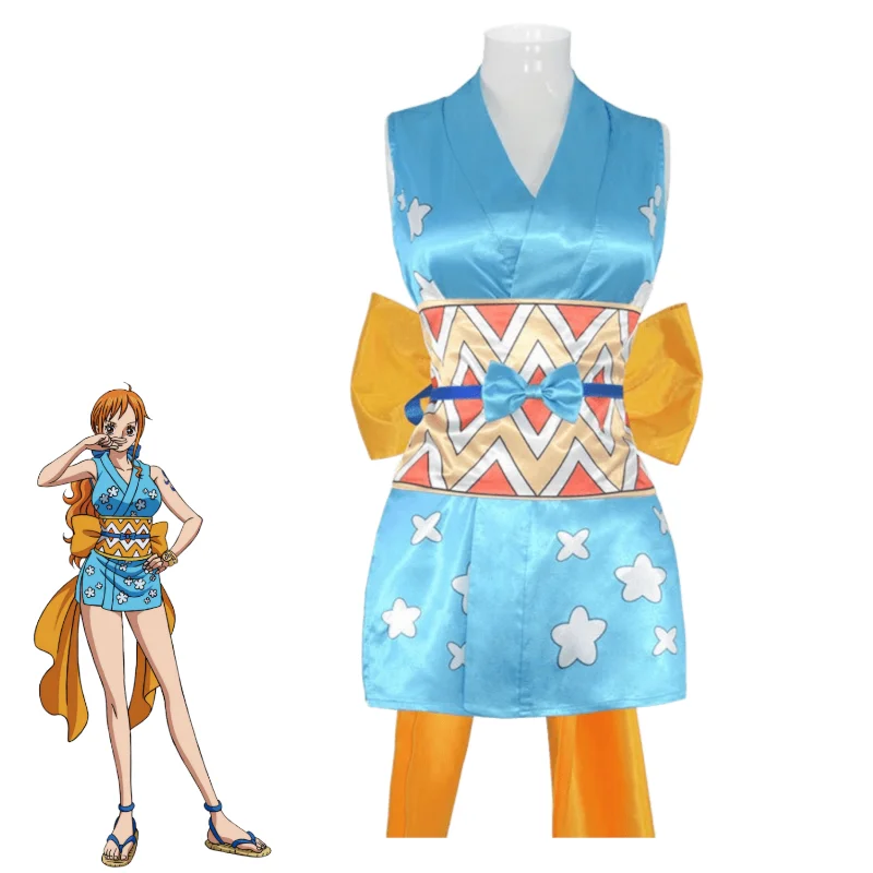 Nami's Wano Outfit 1 Piece Nami Cosplay Costume Full Set Female Kimono ...