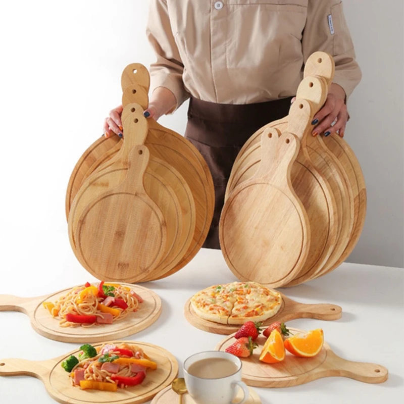 Wooden-Pizza-board-Round-with-Hand-Pizza-Baking-Tray-Pizza-Stone-Cutting-Board-Platter-Pizza ...
