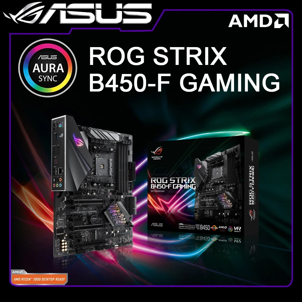 Asus rog strix B450 F gaming mining placa mãe am4 suporte amd ryzen 5 ...