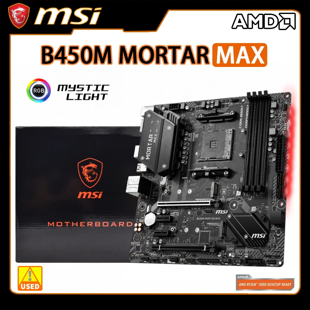 AMD B450 MSI B450M MORTAR MAX Motherboard Supports Up To