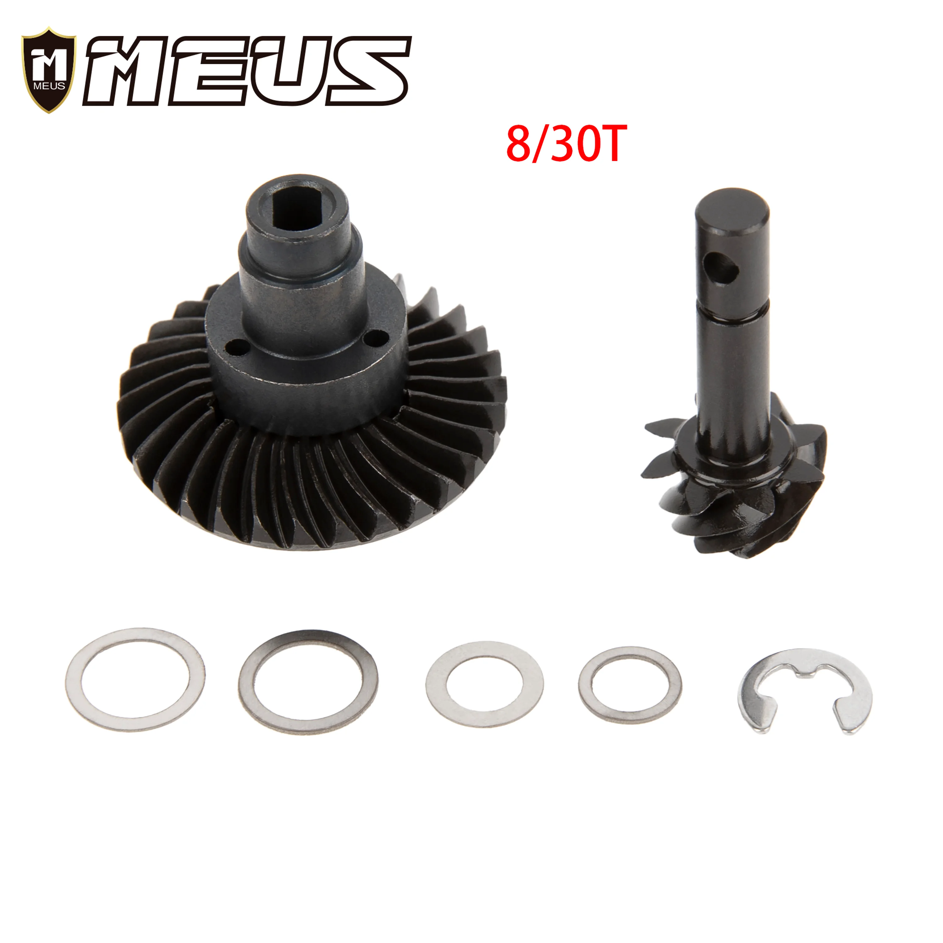 MEUS 8T 30T Steel Spiral Bevel Gear Front Rear Axle Gears for SCX10 II ...