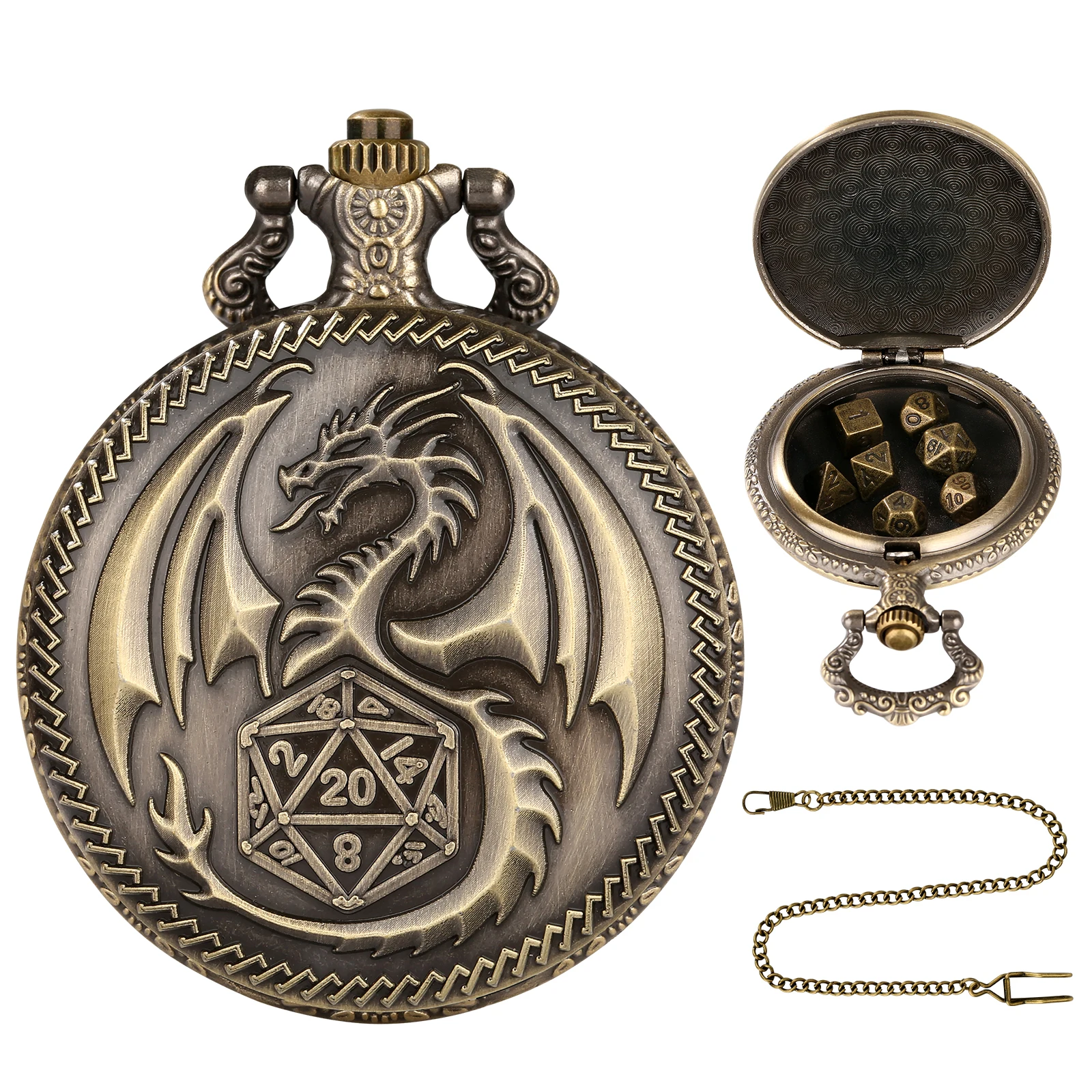 2024-New-Pocket-watch-Dice-with-Mini-Metal-DND-Dice-for-dnd-party-with ...