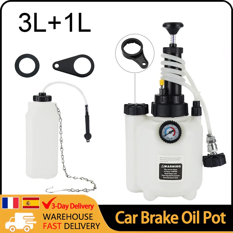 3L Manual Car Brake Oil Pot Replacement Tools Auto Brake Bleeder Large ...