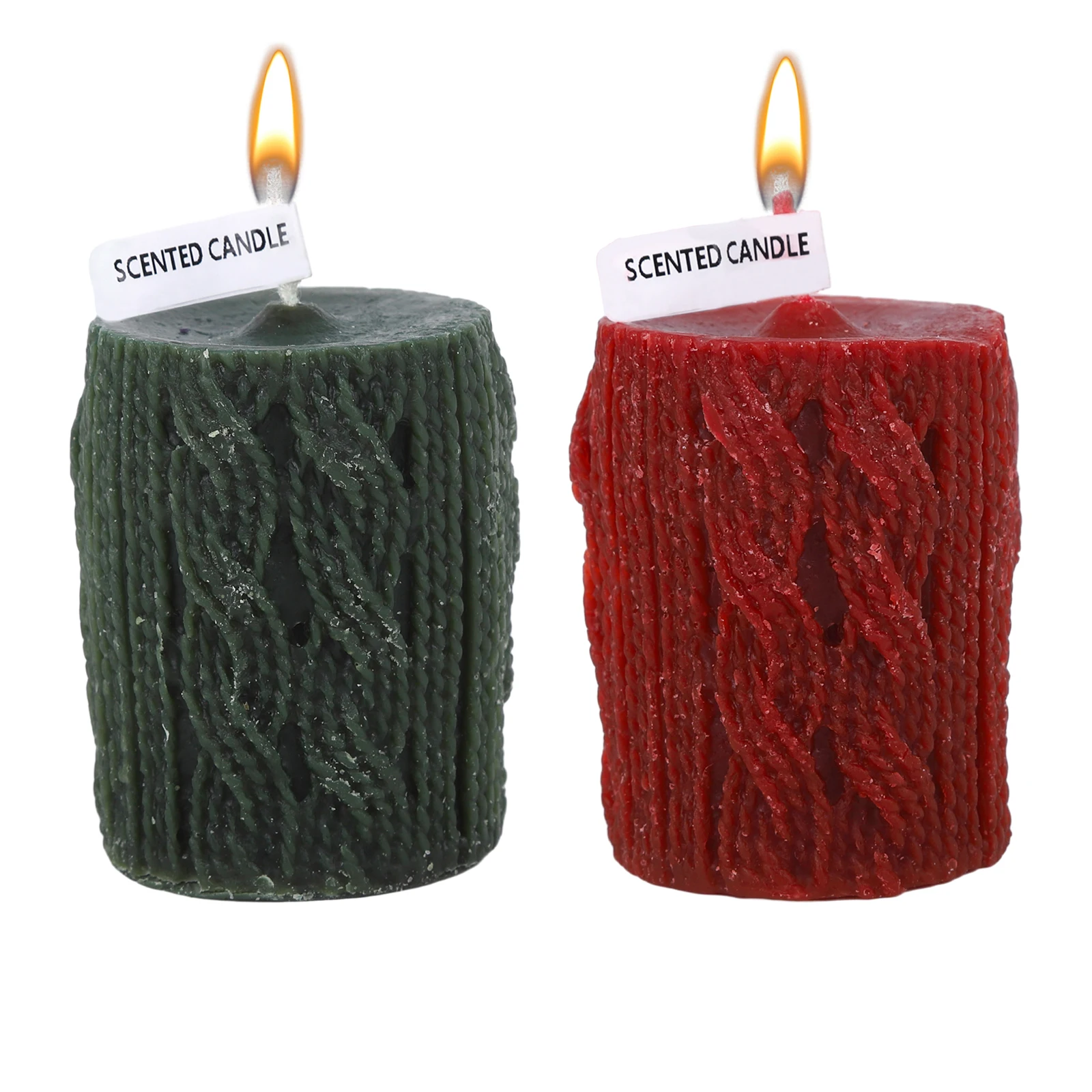 2-Pcs-Christmas-Unscented-Tealights-Aromatherapy-candle-Thread-Pillar ...