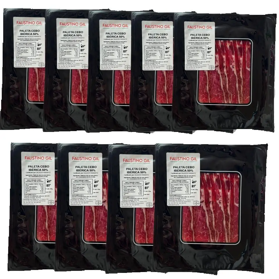 PALETA IBERICA CEBO 50% RAZA IBERICA LONCHEADA -9 Sobres de 100G ...