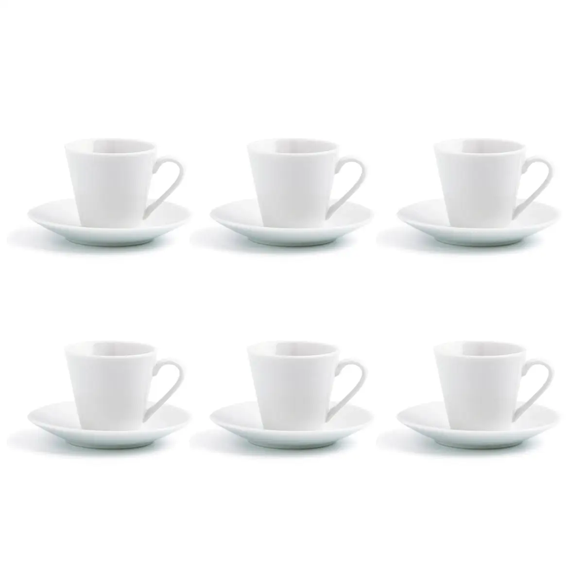 Quid Set 6 Tazas Porcelana 9CL Transparente Liso Apto Microondas ...