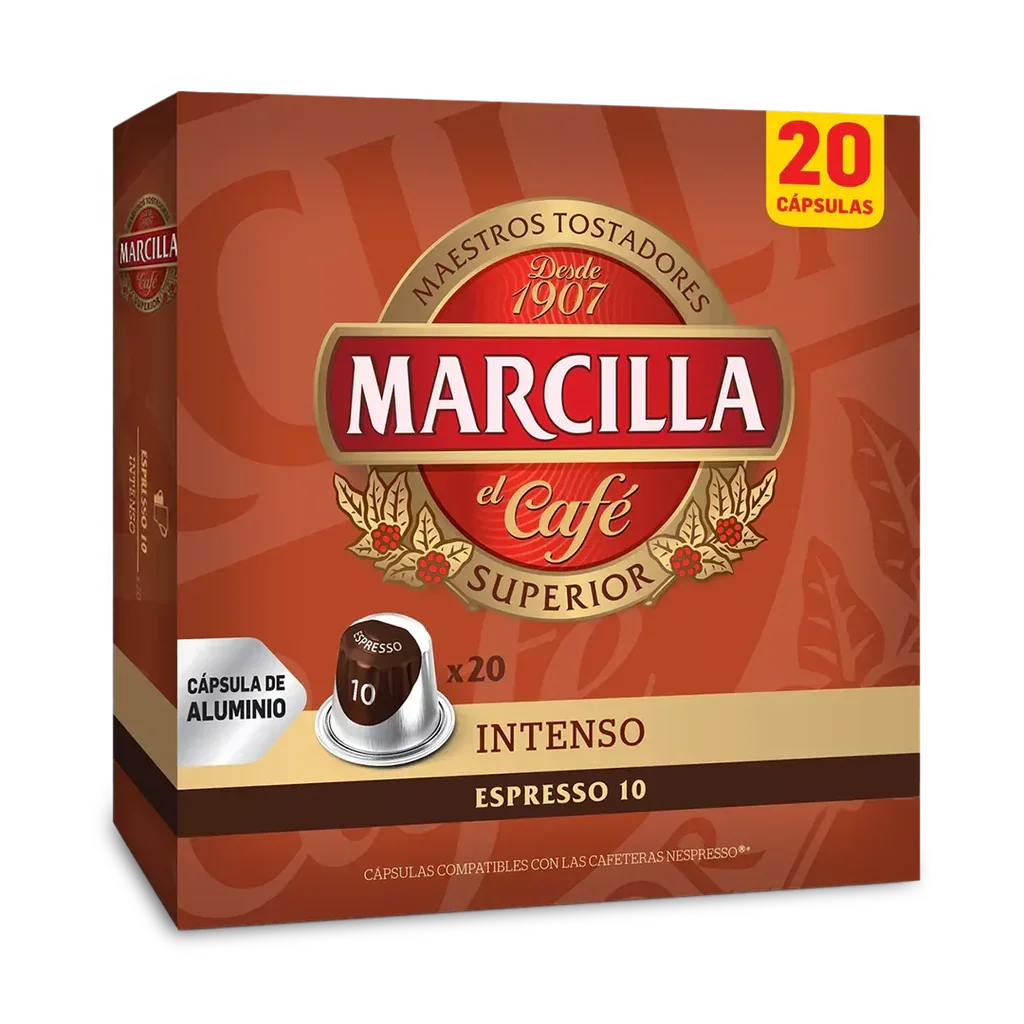 Café Marcilla Intenso - Cápsulas de Café Compatibles con Nespresso, 20 ...