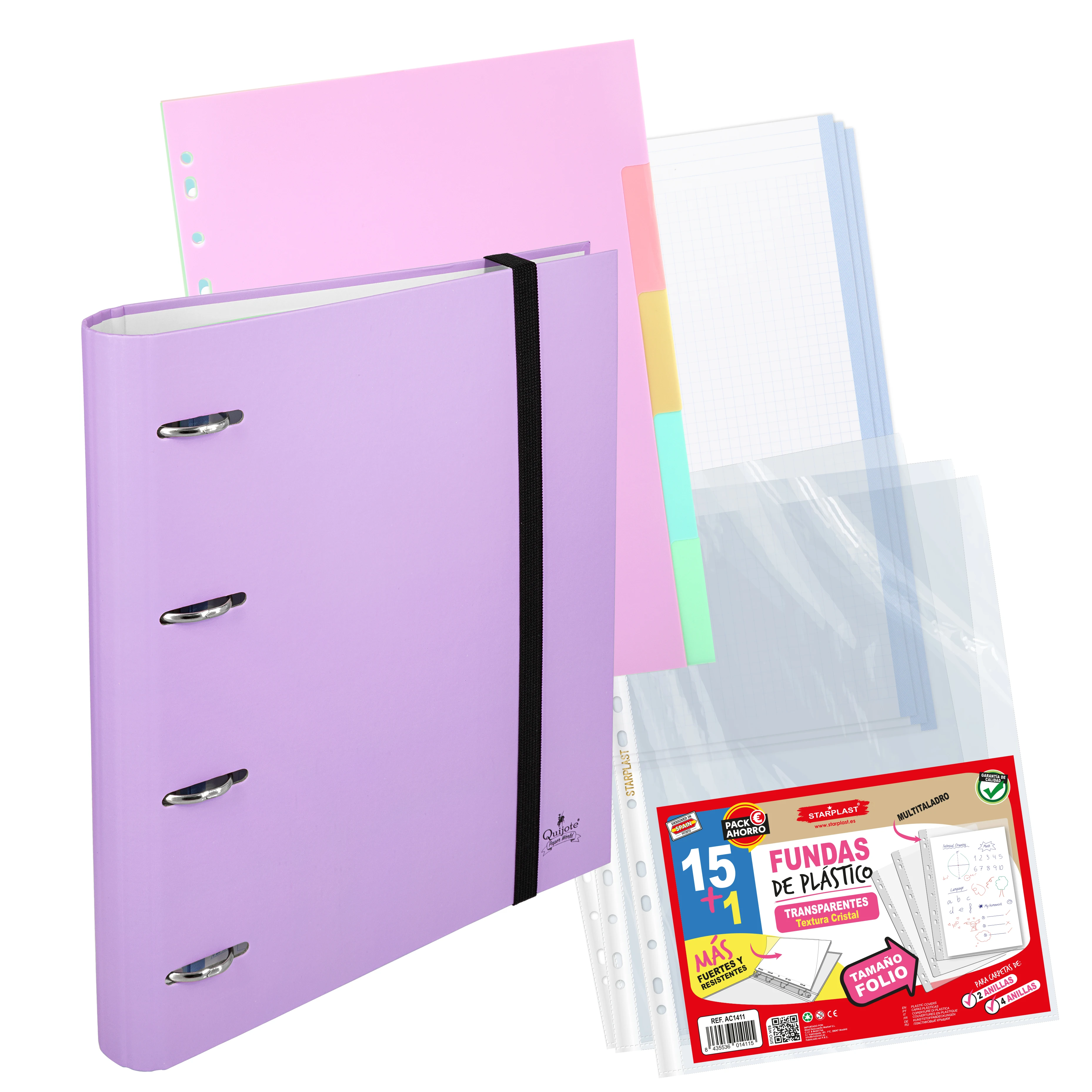 4-ring-file-folder-Quixote-PAPER-WORLD-A4-organizers-pastel-colors ...