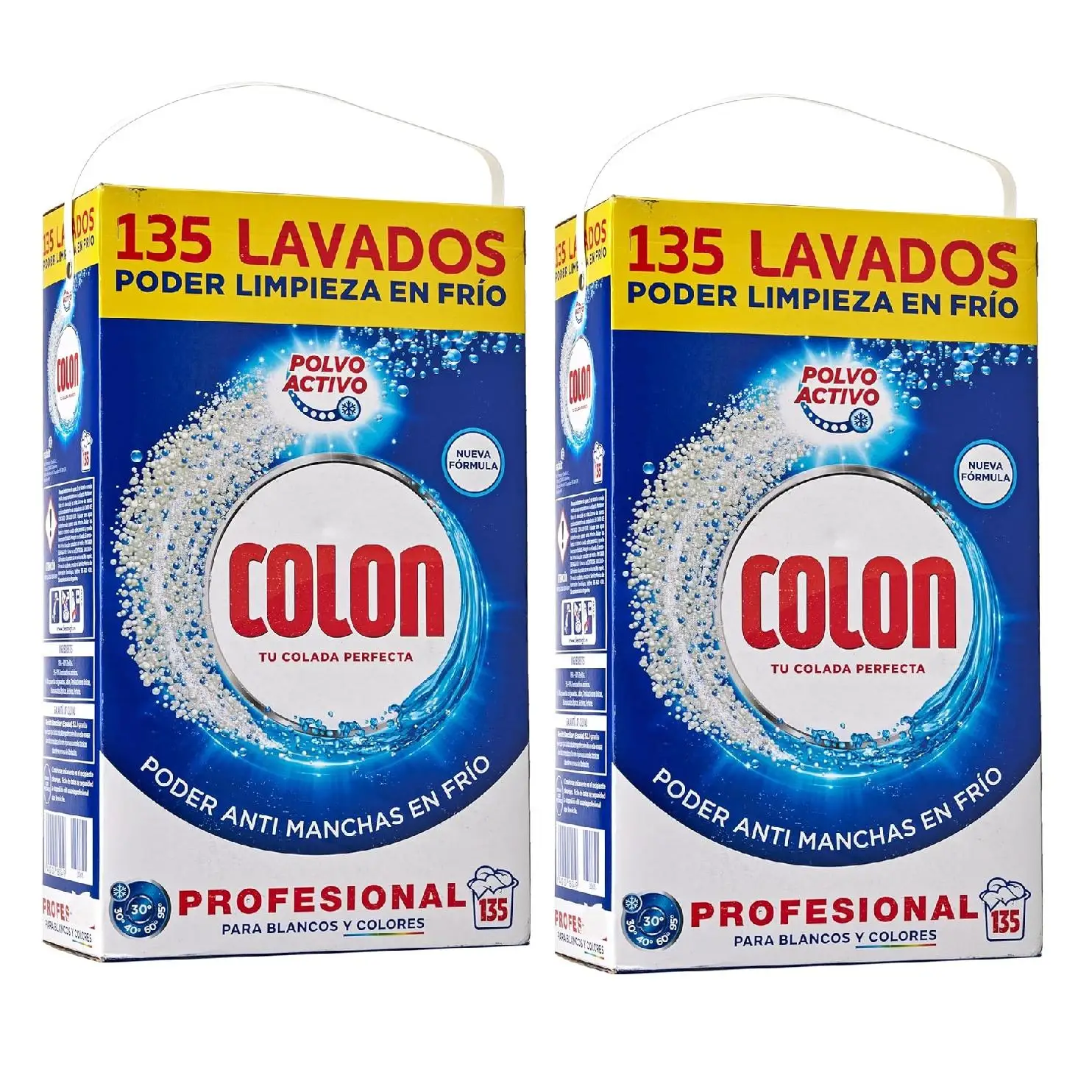 Detergente en Polvo Colon Pack2 135+135 Lavados - Alta Eficiencia ...