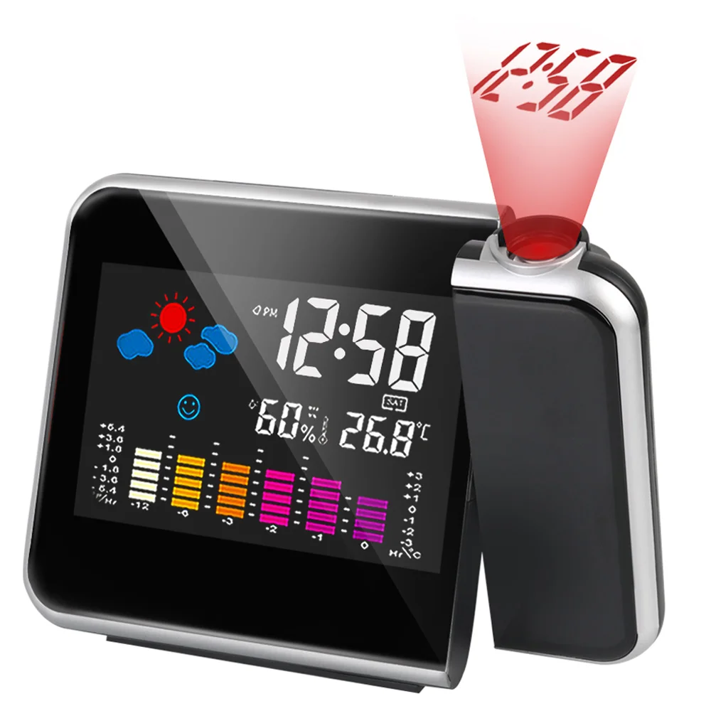 LED-light-projector-alarm-clock-function-weather-bedside-table-Weather ...