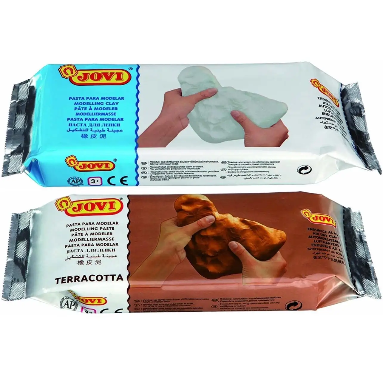 【Pack 4】JOVI Pasta para Moldear Plastilina Blanca y Marron Arcilla ...