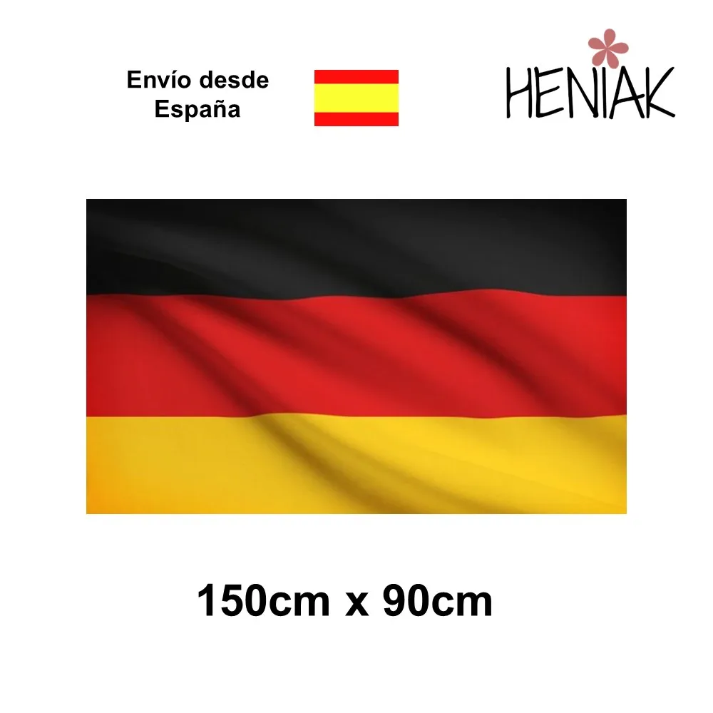 Bandera nacional de Alemania 150cm x 90 cm Heniak Store tela tipo ...