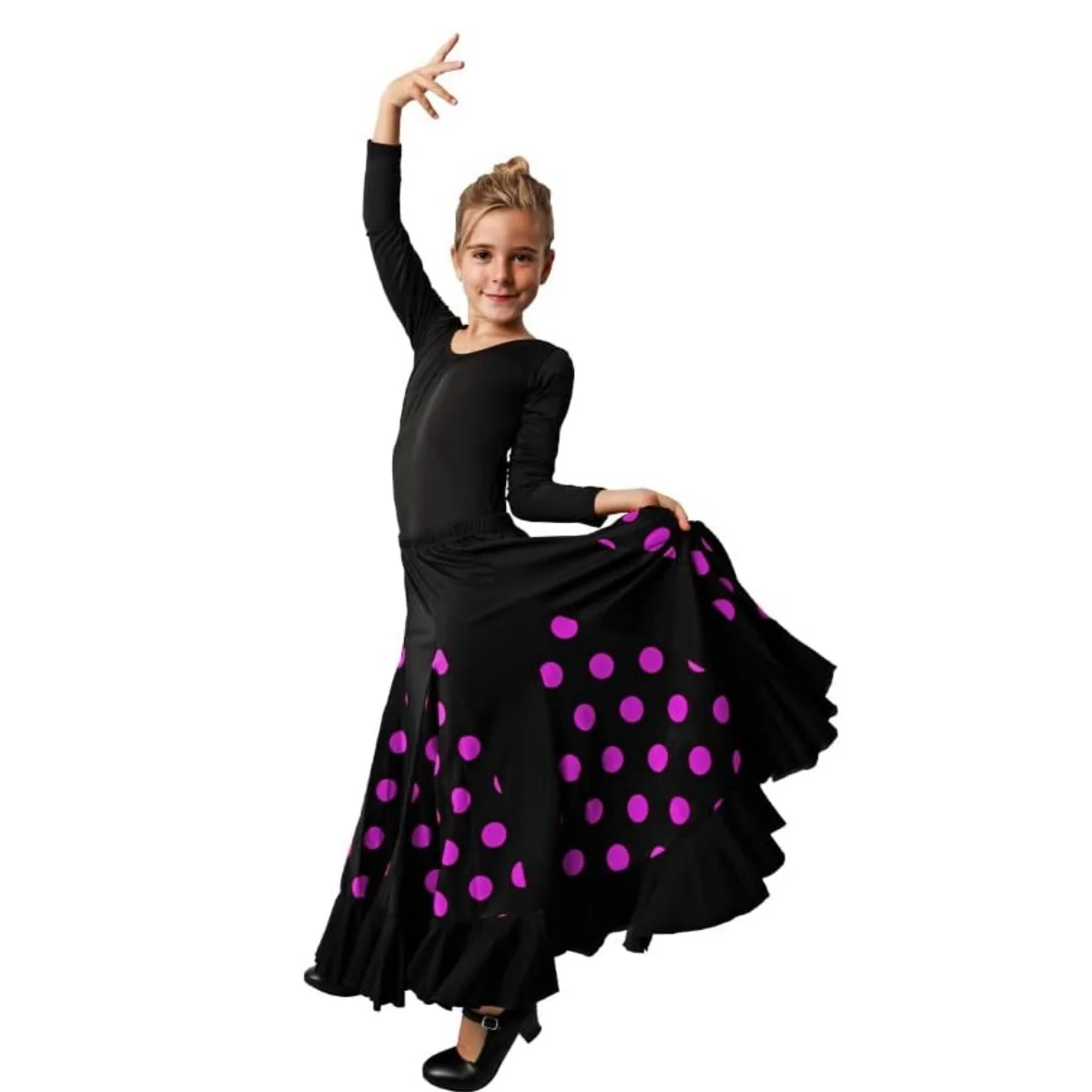 Flamenco-skirt-for-girls-Flada-with-a-steering-wheel-and-polka-dots ...