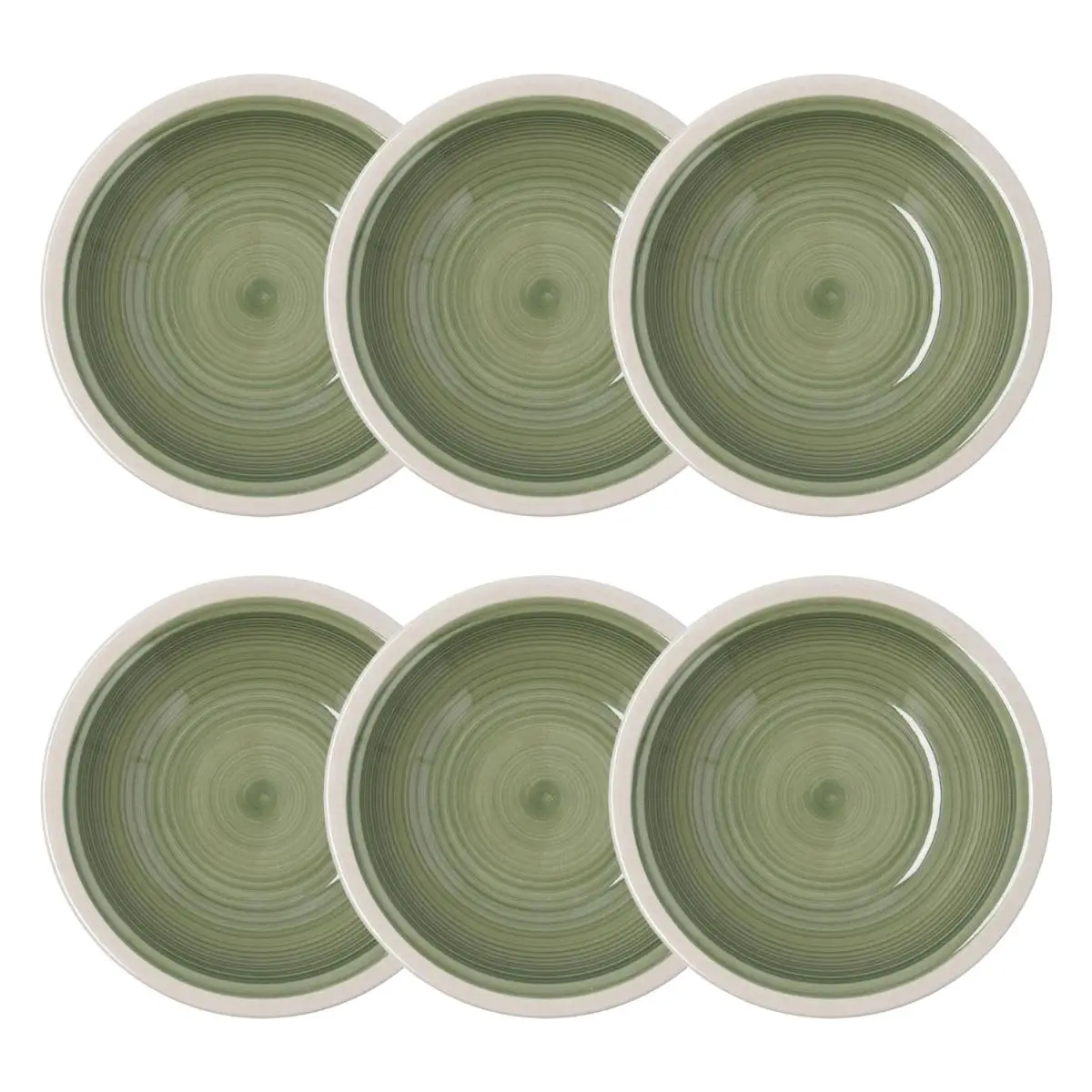 QUID CALYPSO 6 Plato Hondo Cerámico 21,5CM Verde Decorado Gran tamaño ...