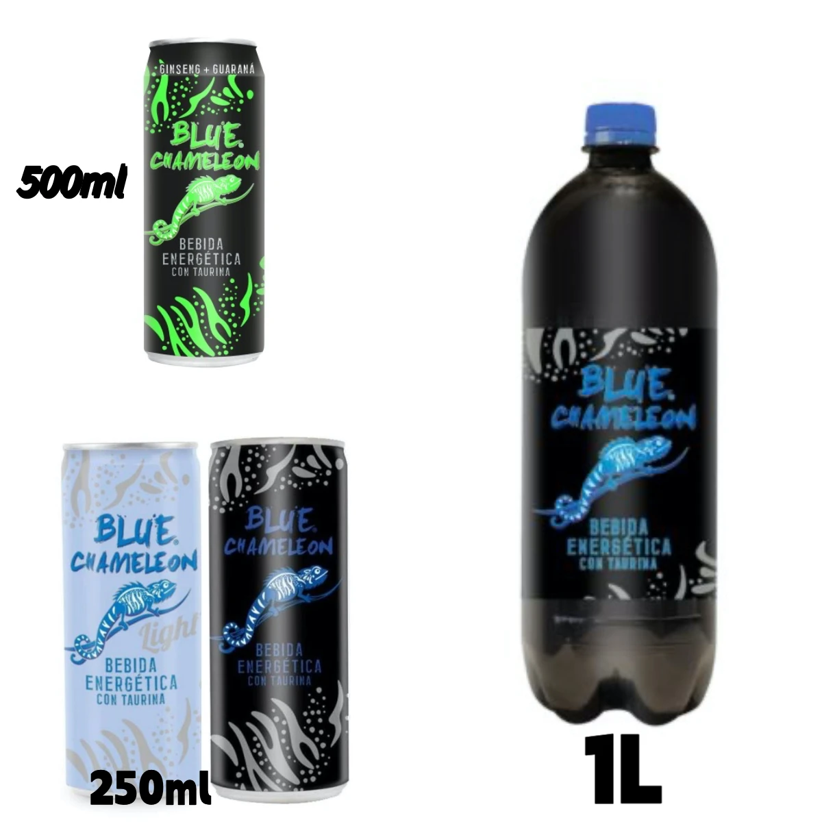 Bebida energetica blue camaleon con taurina original 250ml paquete 24u ...
