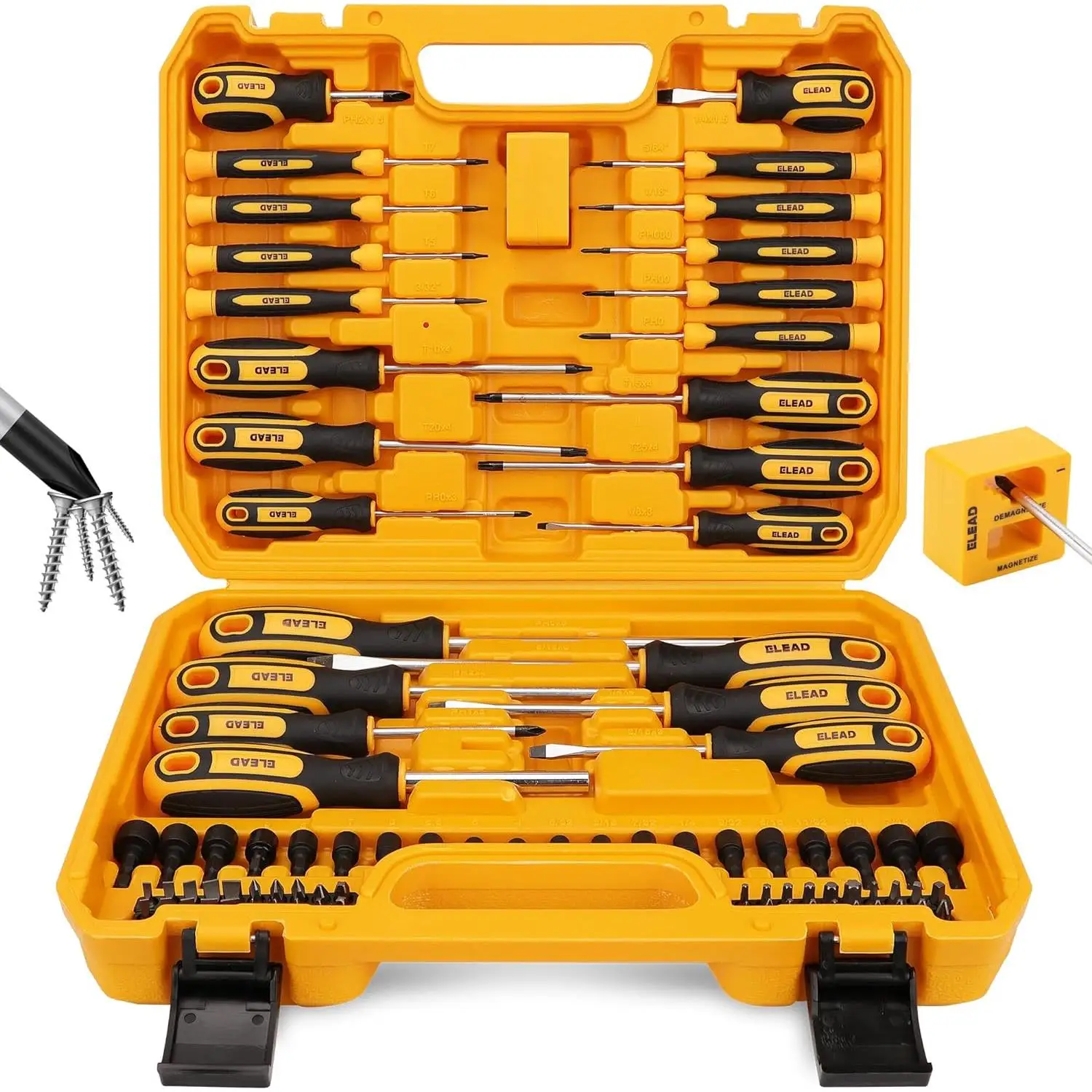 86-Pcs-Professional-Magnetic-Screwdriver-Set-with-Case-Case-and ...