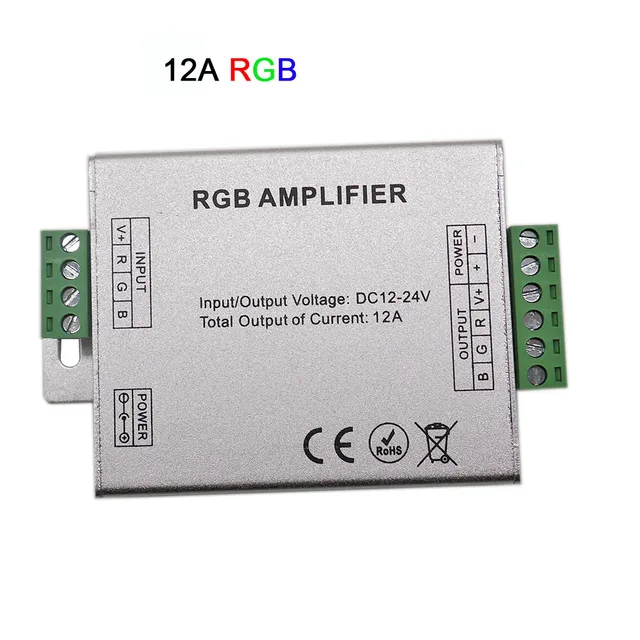 DC12V-24V LED RGBW / RGB Amplifier 12A 24A 30A 3CH 4CH Output RGBW/RGB ...