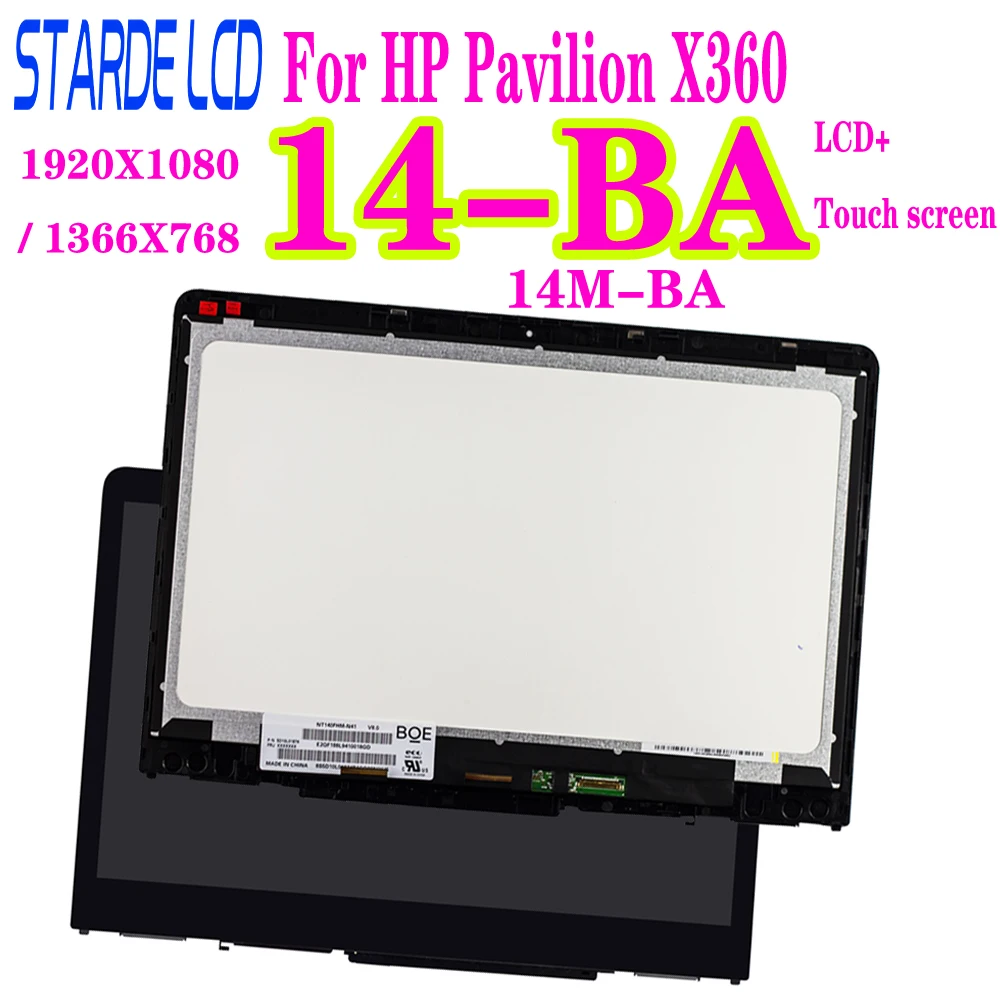 14.0'' IPS for HP Pavilion X360 14 BA 14M BA Series LCD Display Touch ...