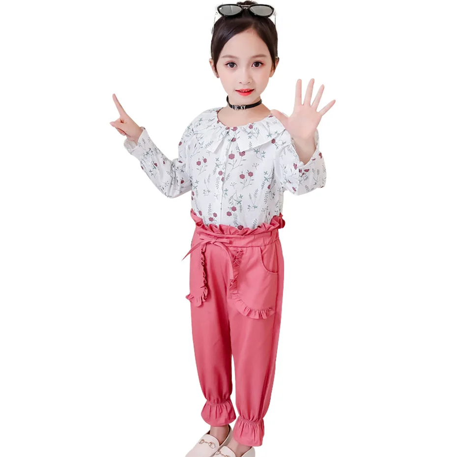 Clothes For Girls White Blouse + Pants 2pcs Girls Clothes Casual Style ...