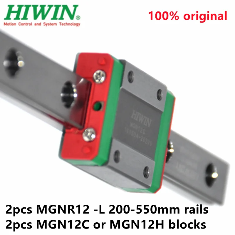 2pcs 100% Hiwin Rail Mgnr12 -l 200- 550mm+ 2pcs Mgn12c Or Mgn12h Blocks ...