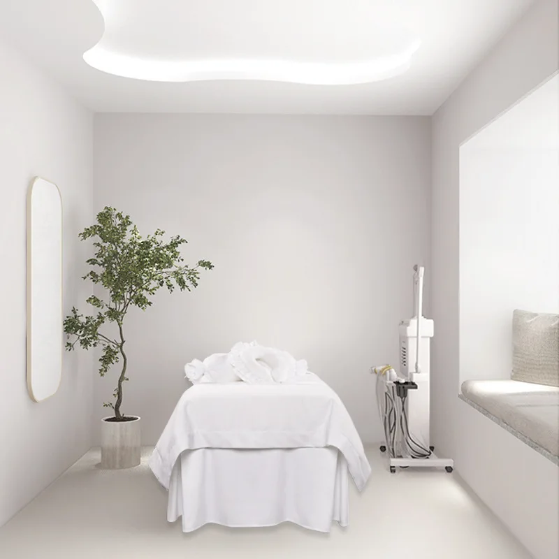 Pure-White-4pcs-Beauty-Salon-Bedding-Sets-Massage-Spa-Thick-Bed-Linens ...