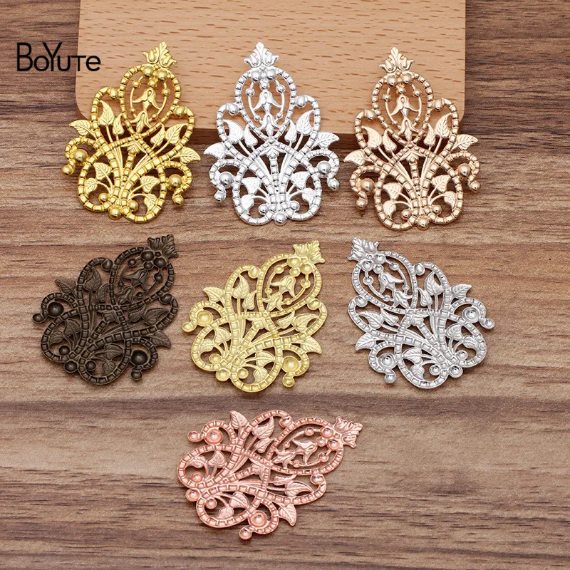 Boyute (20 Pieces/lot) 35*48mm Flower Filigree Findings Diy Metal Brass ...