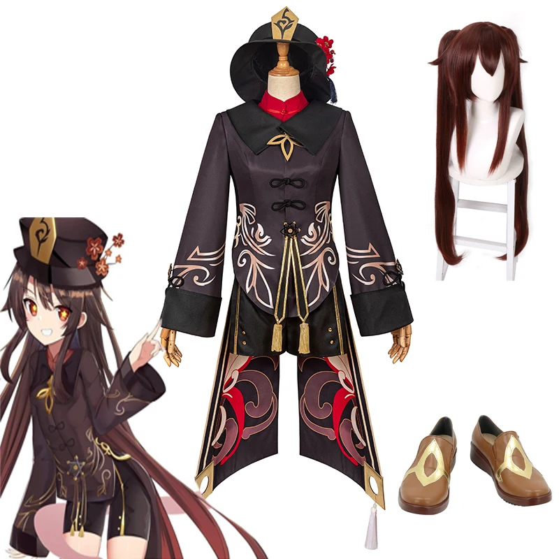 Game Genshin Impact Hu Tao Cosplay Costume, Wig & Shoes - AllCosplay.com