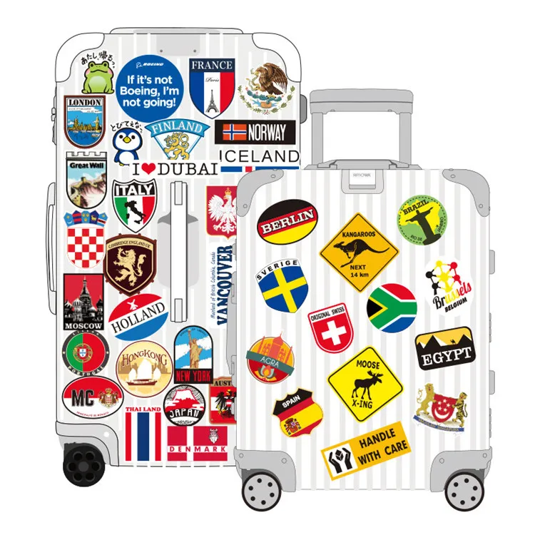 Country Stickers Luggage | Pvc Skateboard Pegatinas | Countries Flags ...