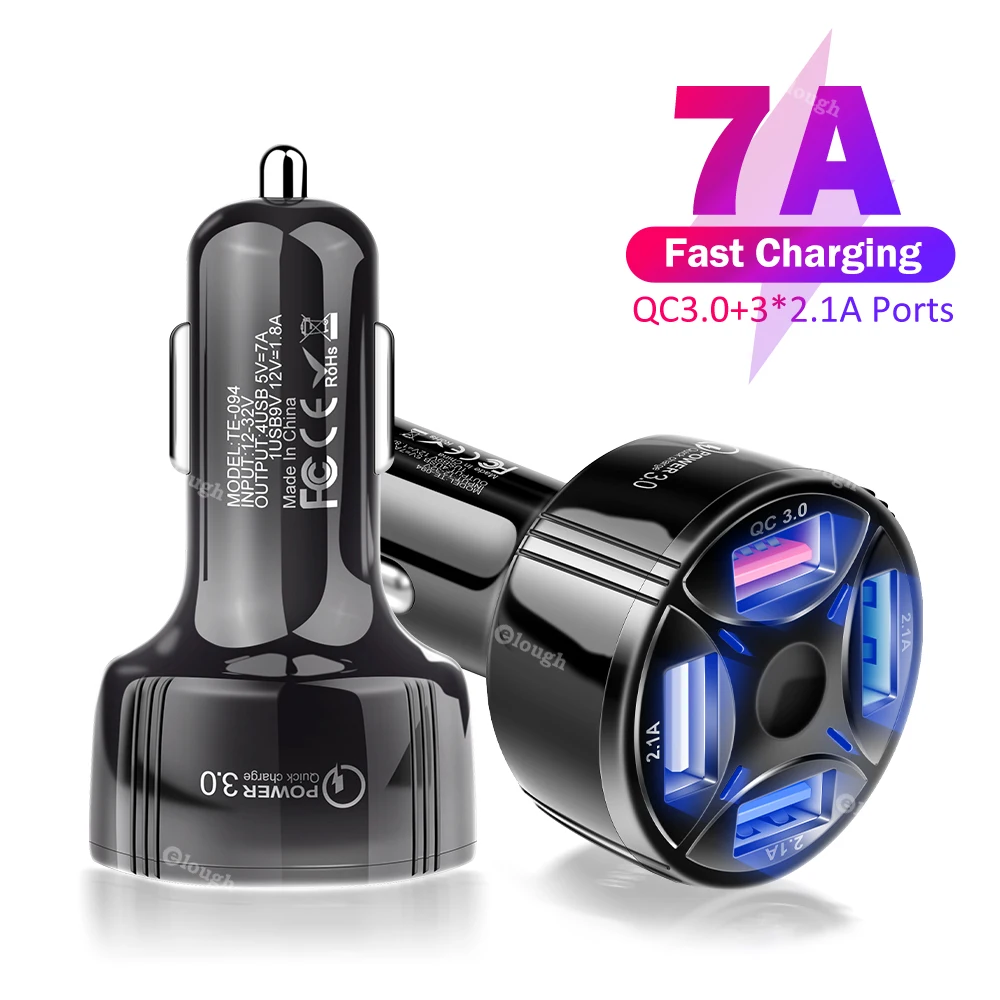 Elough cargador USB para coche, dispositivo de carga rápida 3,0 QC 3,0, Dual, para iPhone 11 ...
