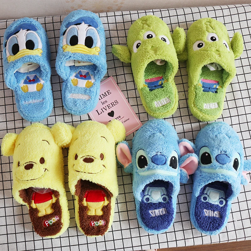 Cartoon Slippers duck Adult Women Stich Anti-Slip Indoor Home Slippers ...