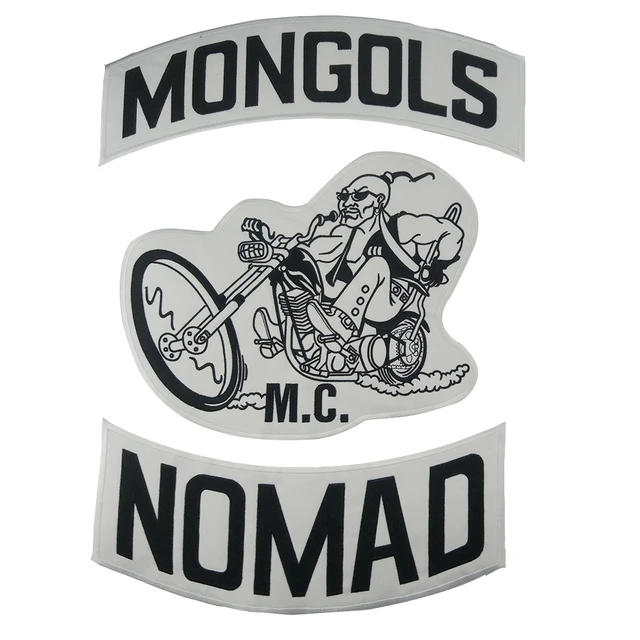 Mongols Motorcycle Club Badges Mongols Nomad MC Large Embroidery Punk