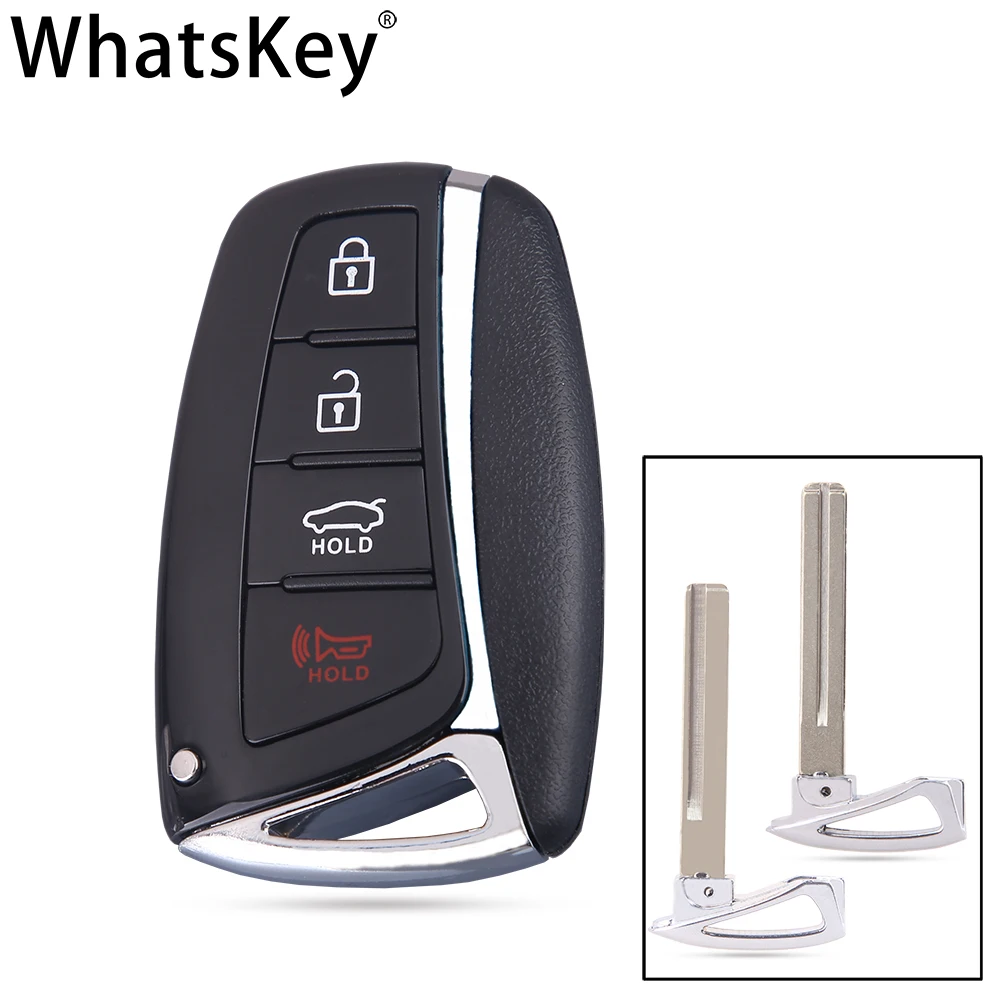 Whatskey 4 Button Smart Car Key Shell For Hyundai Santa Fe Genesis 2013 ...