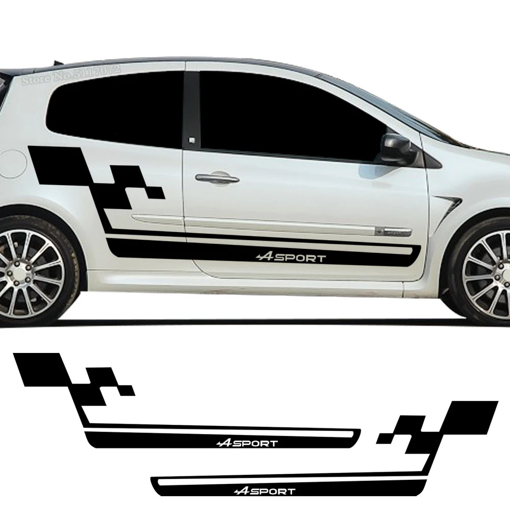 Car-Side-Stripe-Racing-DIY-Vinyl-Skirt-Car-Sticker-Decal-For-Renault ...