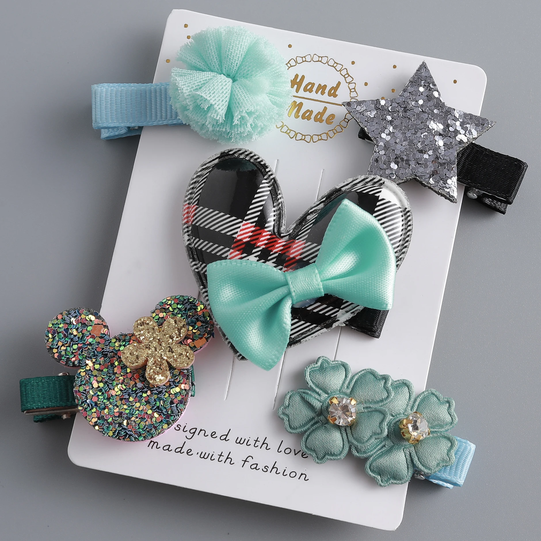 2021-5PCS-Set-Cute-Animlal-Children-Girls-Hair-Clips-love-stars-Sweet ...