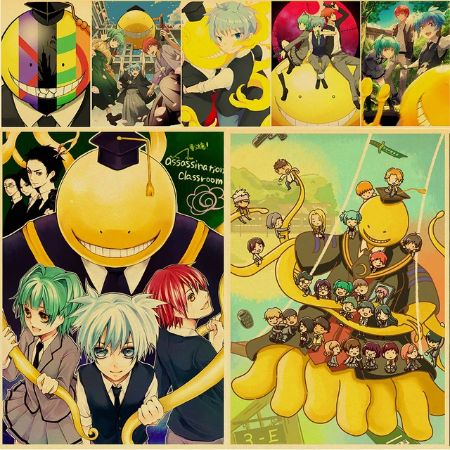 Anime Assassination Classroom Retro Sticker Cosplay Wall Posters ...