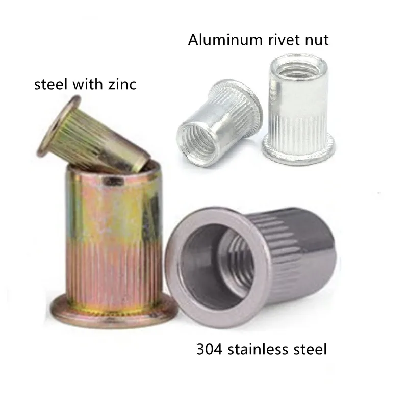 5-50pcs-m3-M4-M5-M6-m8-m10-m12-Flat-head-Rivet-Nut-stainless-steel ...