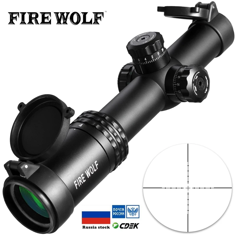 Silver 1 4X24 Riflescopes Rifle Scope Red Dot Hunting W/ Mounts For ...