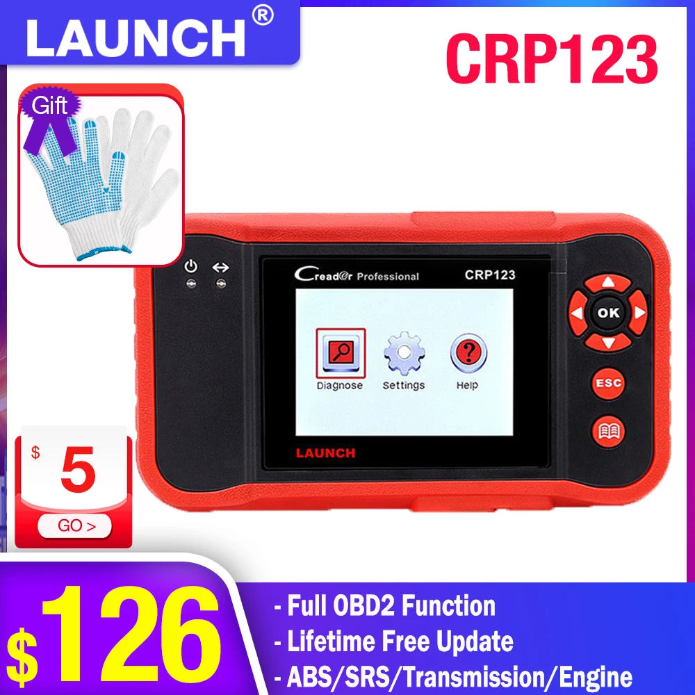 LAUNCH CRP123 ABS/SRS/Transmission/Engine 4 Systems OBD2 Code Reader ...
