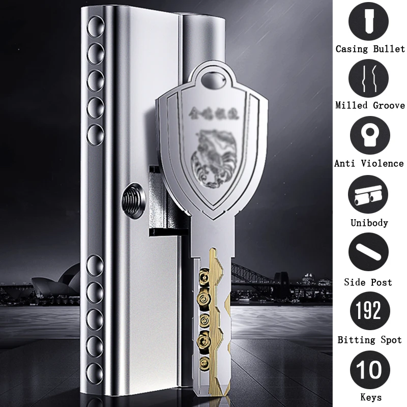 12 Keys Anti-theft Lock Core Door Round Cylinder Lock Entry Door ...