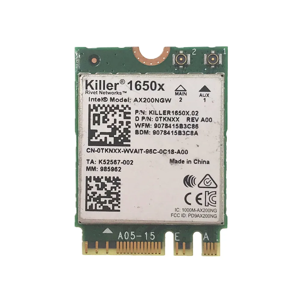 For Killer Wi Fi 6 AX1650 1650X AX200NGW 2 4Gbps Dual Band Bluetooth for-killer-wi-fi-6-ax1650-1650x-ax200ngw-2-4gbps-dual-band-bluetooth