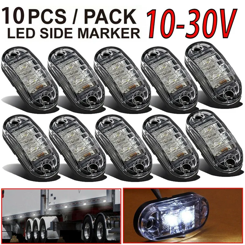 10x LED white 2.5" 2 diode ovarian cleaning vehicle trailer side indicator - napa4003fuelfilter