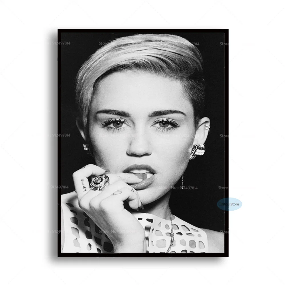 Miley Cyrus Black And White Photoshoot