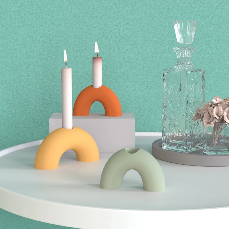 Cement-Candle-Inserted-Silicone-Mold-Creative-Simple-Handwork-Concrete ...