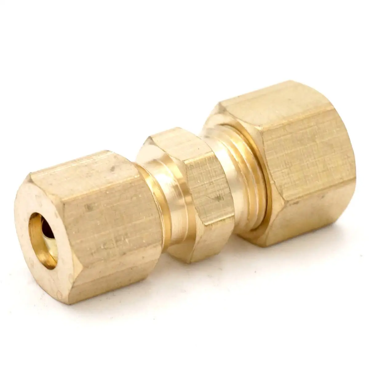 Fit 5/16" x 1/4" Tube OD Straight Compression Union Brass Pipe Fitting ...