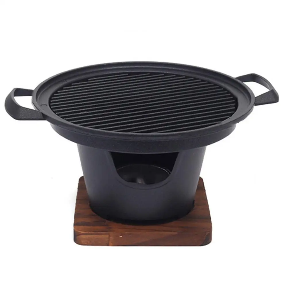 Yakiniku Grill Pot Japanese Korean Style Cast Aluminum Single Bbq Pot ...