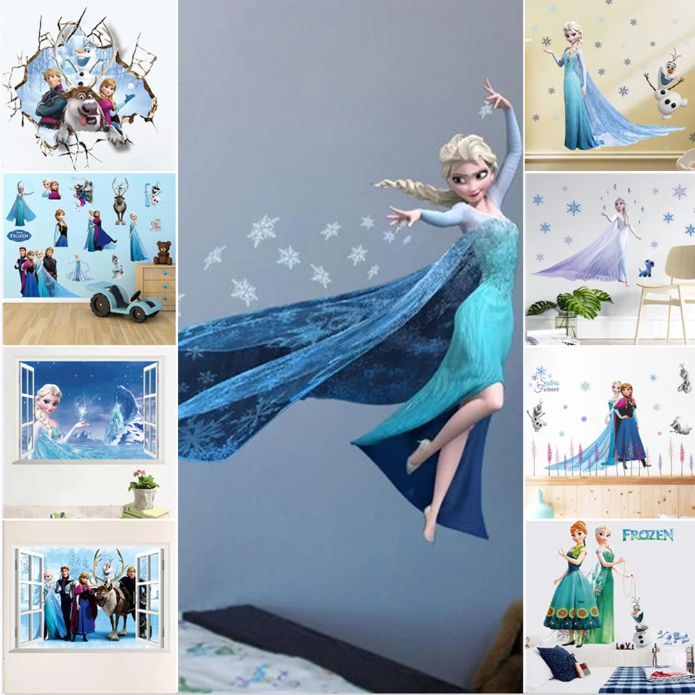Cartoon-Princess-Elsa-Wall-Stickers-for-Kids-Rooms-Girls-Bedroom-Poster ...