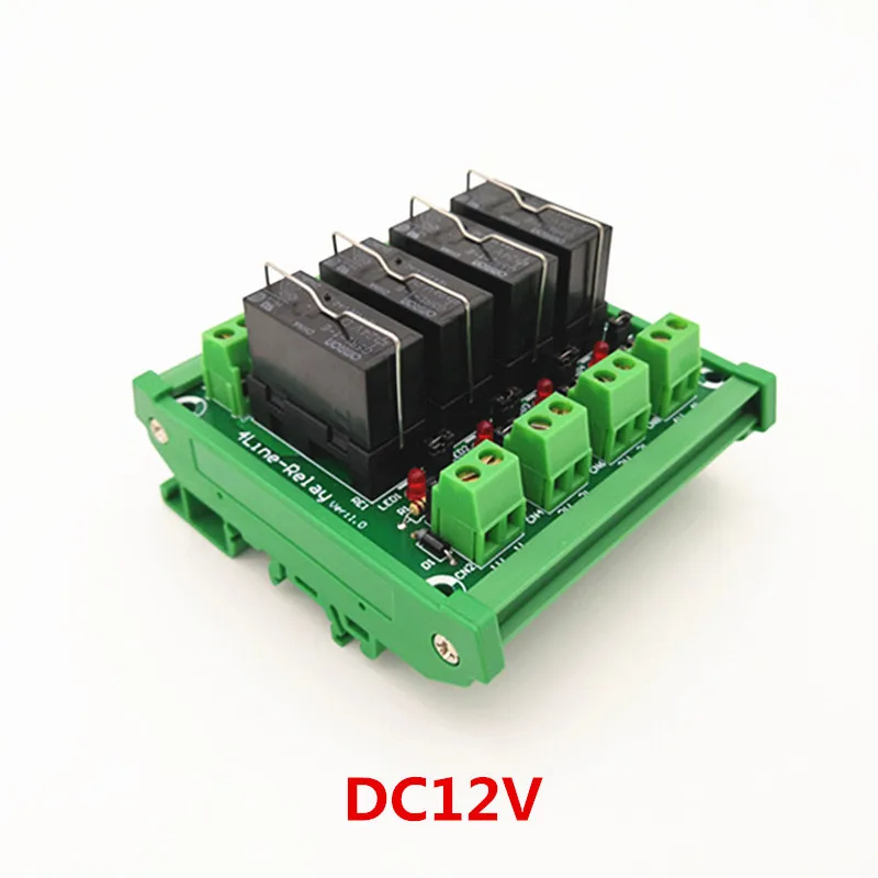 DIN-Rail-Mount-4-Channel-SPDT-16A-Power-Relay-Interface-Module-G5RL-1-E ...