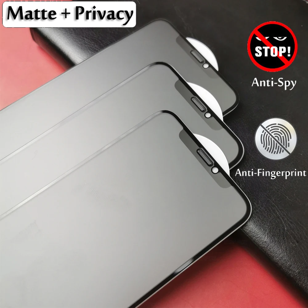 Protecteur D'écran Anti-espion En Verre Trempé Givré Mat, Pour Iphone 11 12 13 14 Pro Mini X Xr ...