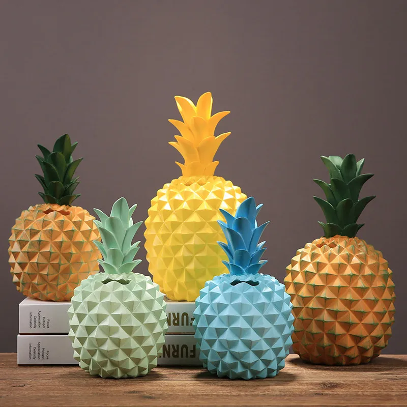 20cm-Nordic-Resin-Pineapple-Piggy-Bank-Cute-Home-Decoration-Creative ...