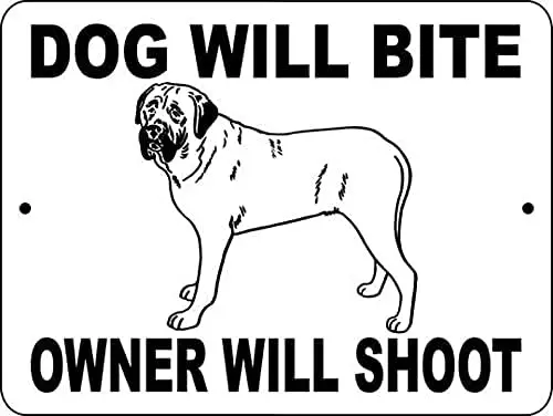 Metal Sign Aluminum Warning Sign Notice Plaque Bull Mastiff English ...